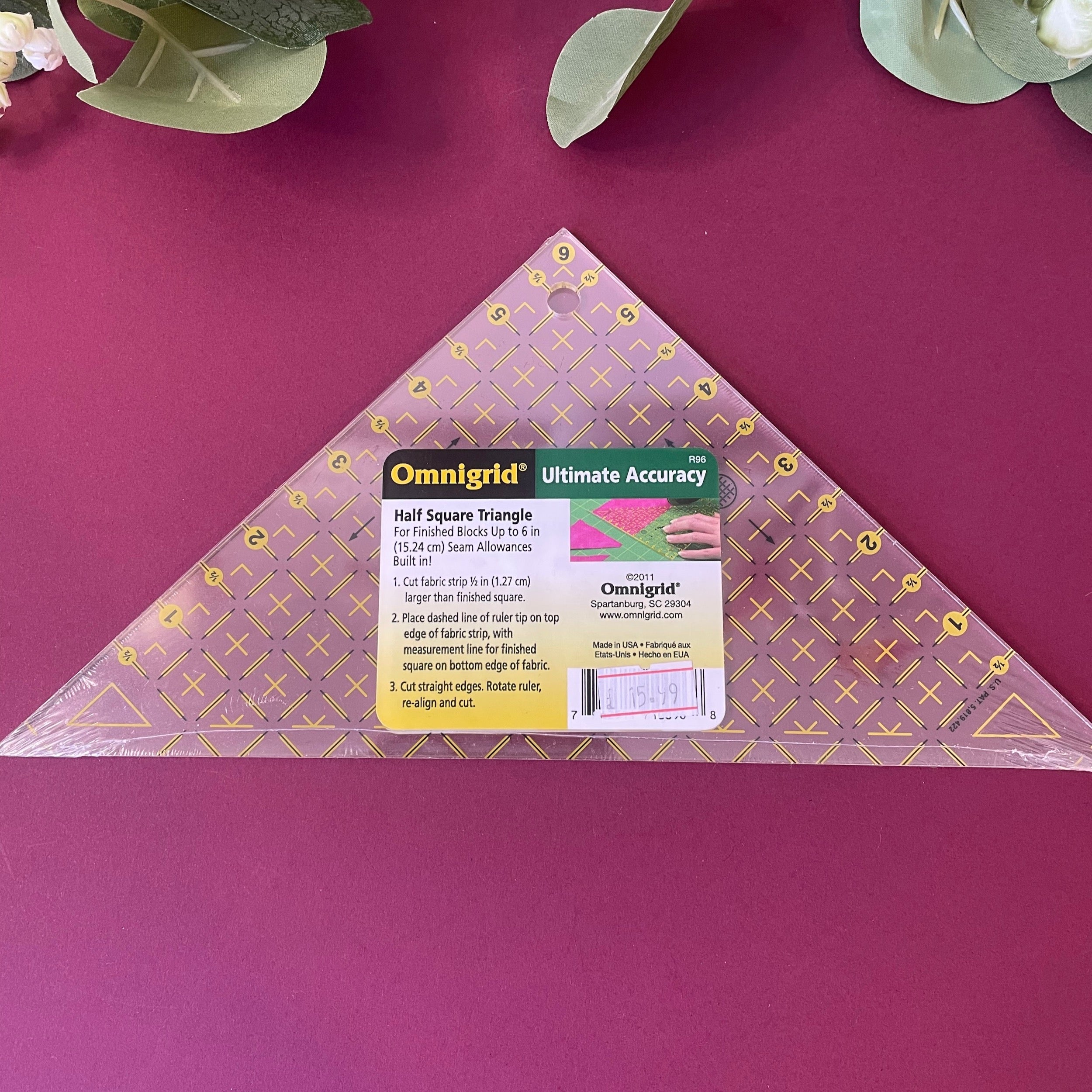 Omnigrid Half Square Triangle Grid Ruler – Bizzie Fingers